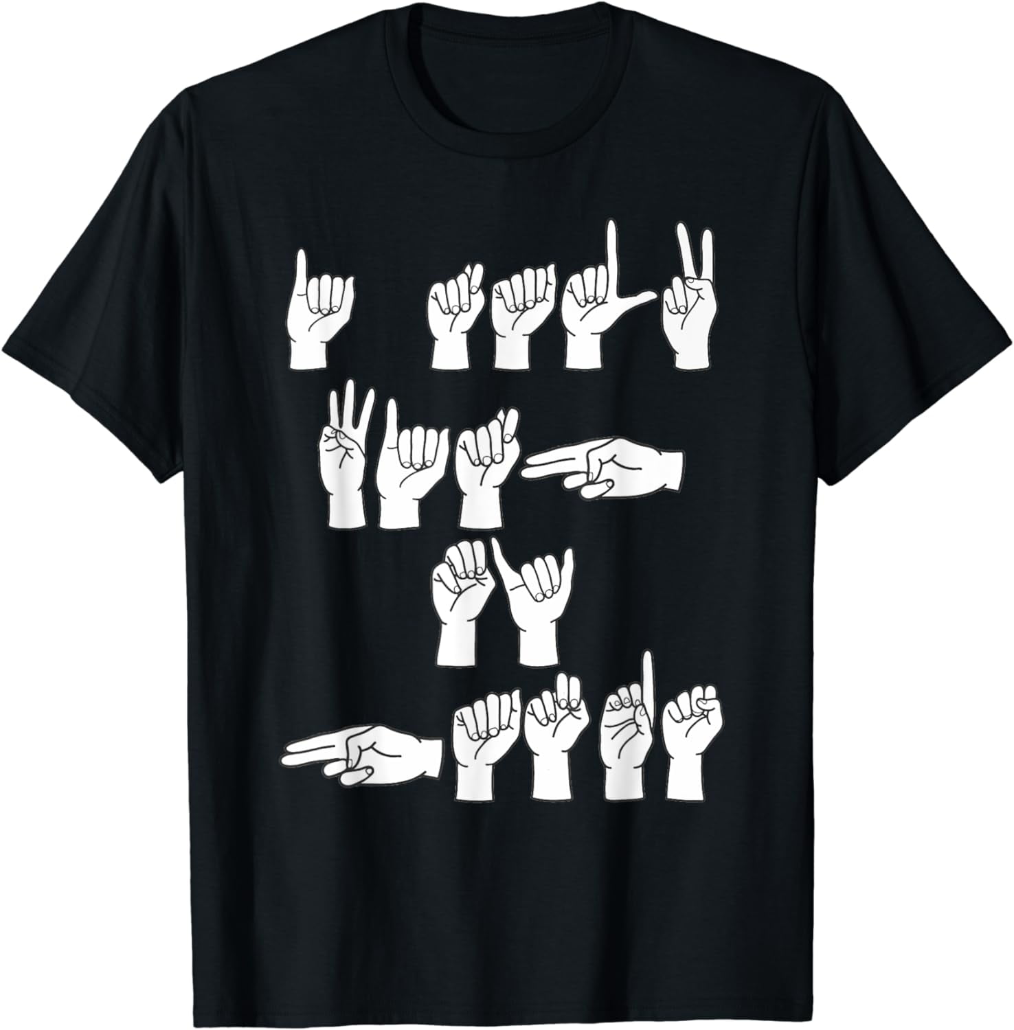ASL American Sign Language Finger Spell I Talk With My Hands T-Shirt ...