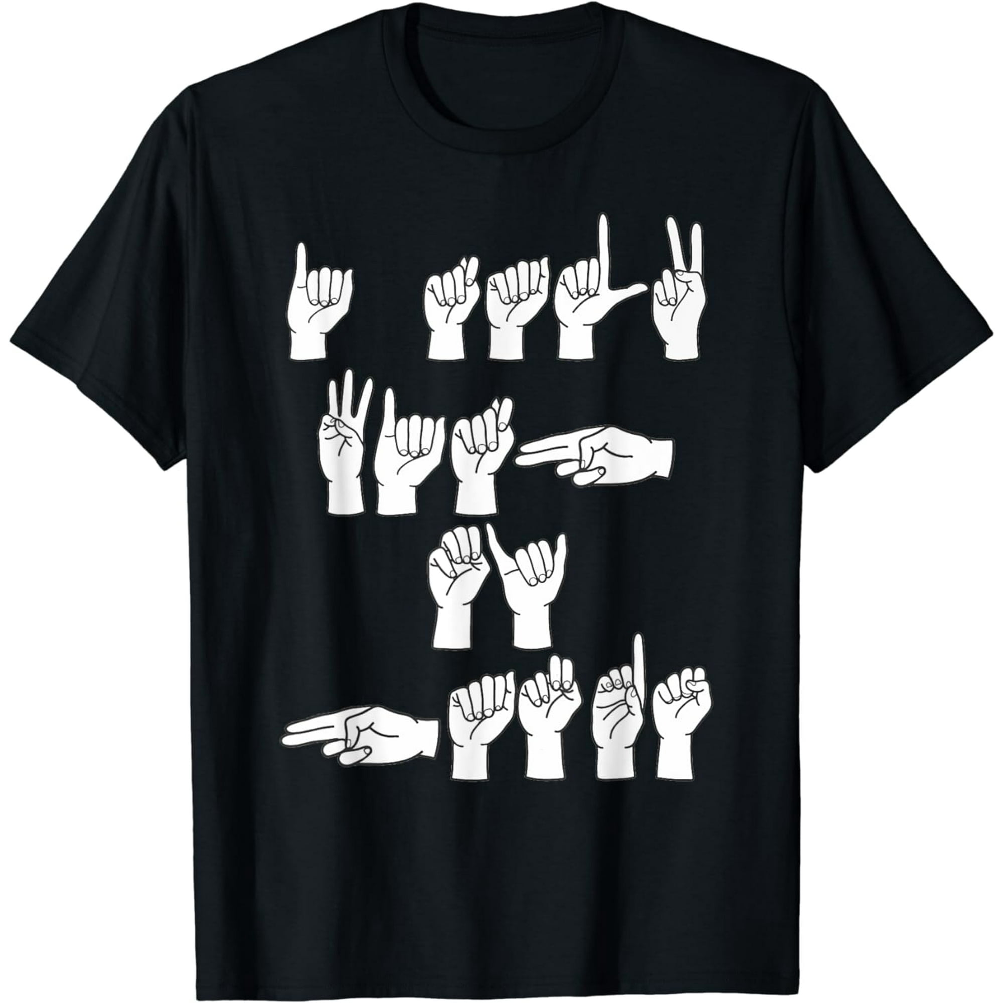 ASL American Sign Language Finger Spell I Talk With My Hands T-Shirt ...