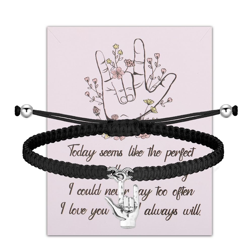 ASL American Sign Language Gift I Love You Hand Necklace ASL Jewelry ...