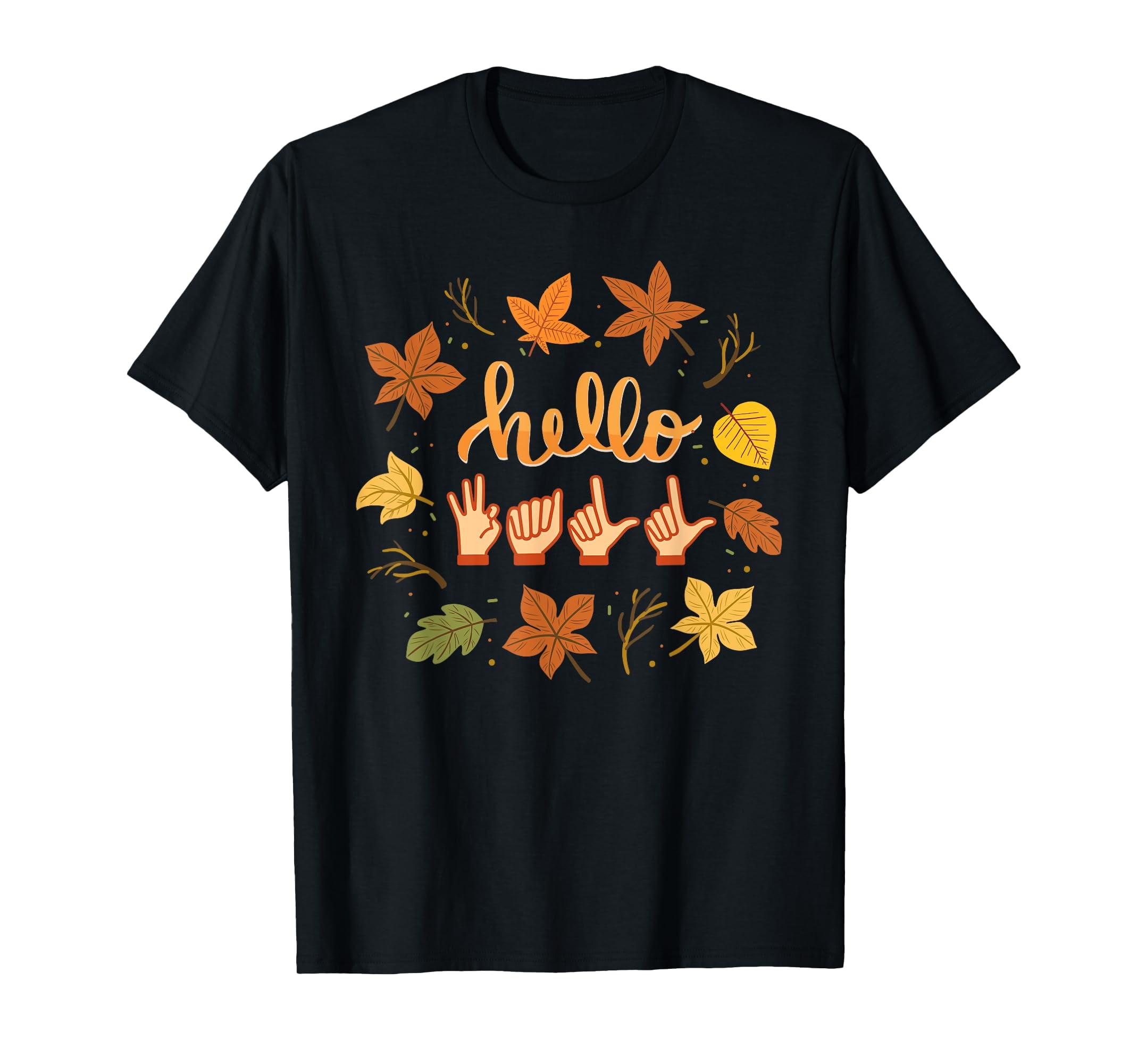 ASL (American Sign Language) Hello Fall Design T-Shirt - Walmart.com