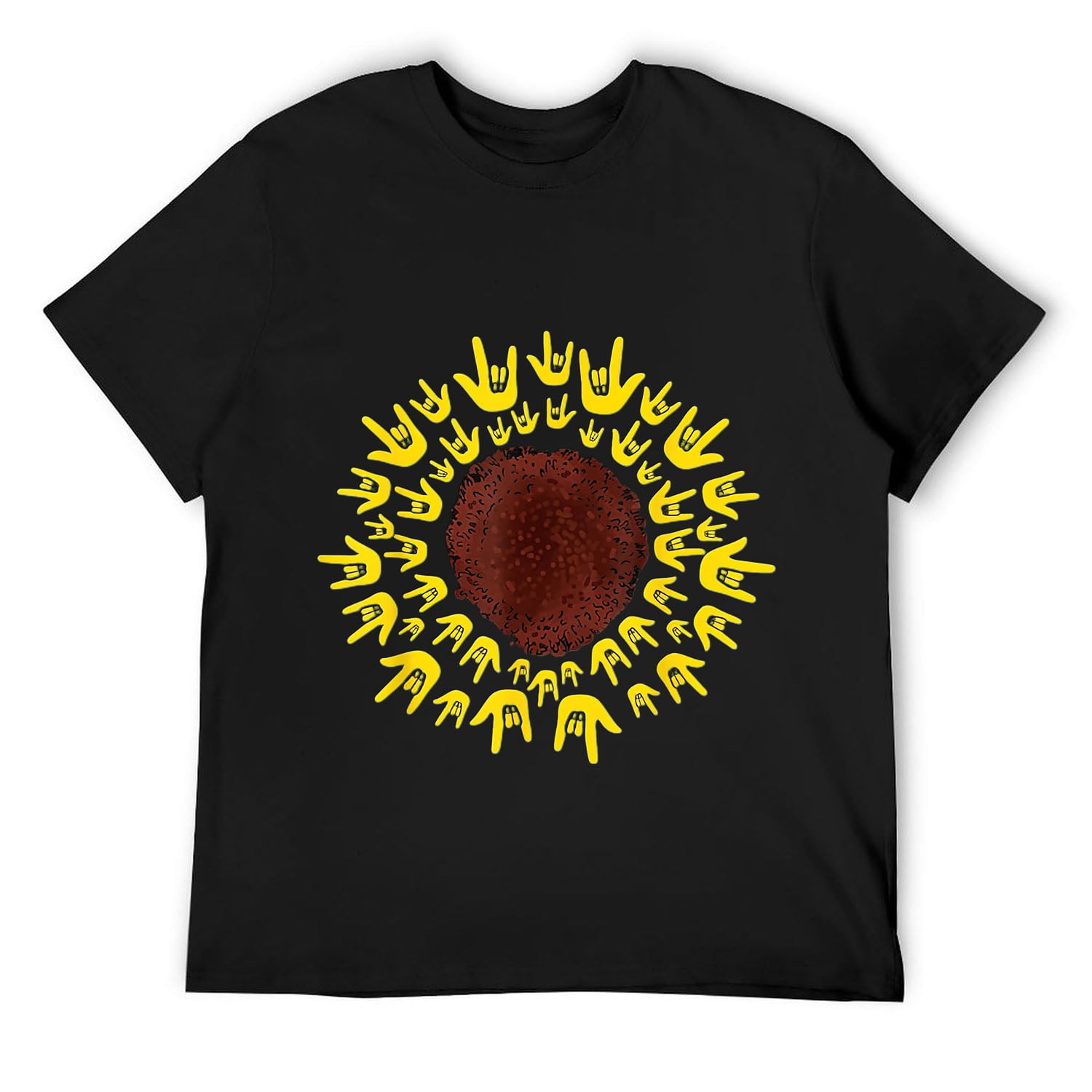 ASL American Sign Language I Love You Sunflower T-Shirt - Walmart.com