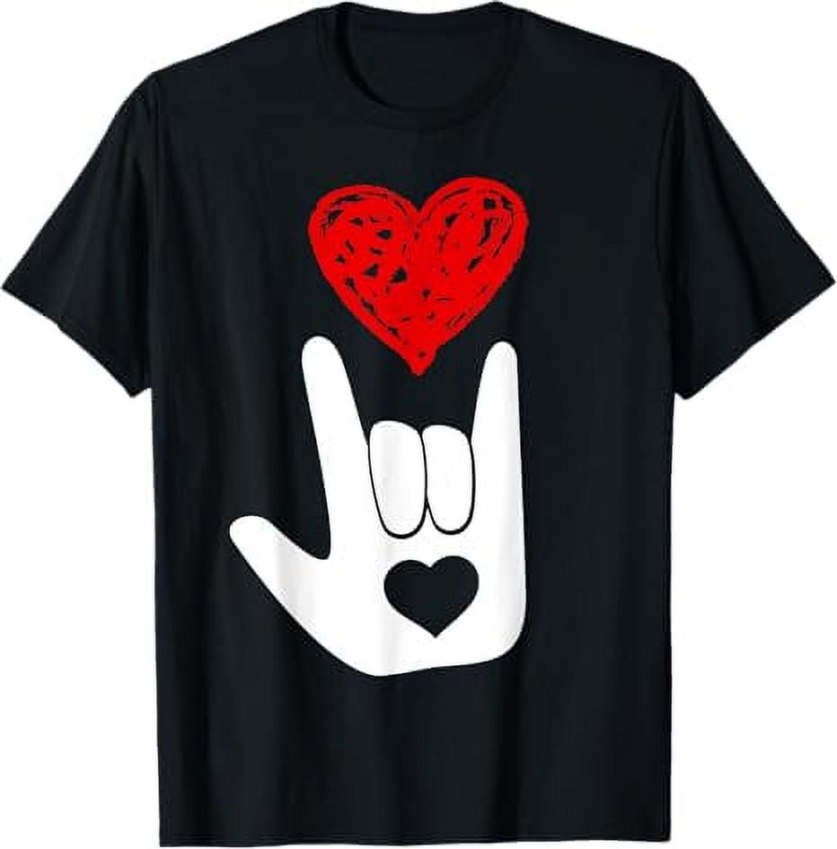 ASL American Sign Language Love Hand Sign ASL Squad T-Shirt - Walmart.com