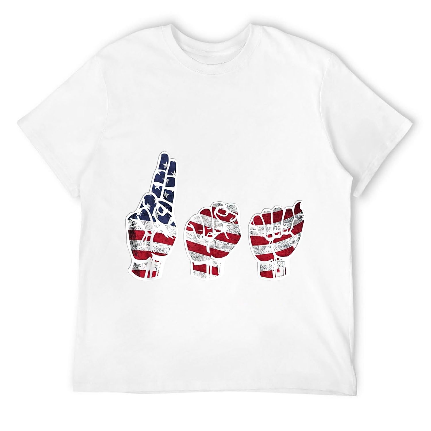 ASL American Sign Language USA T shirt Independence Day - Walmart.com