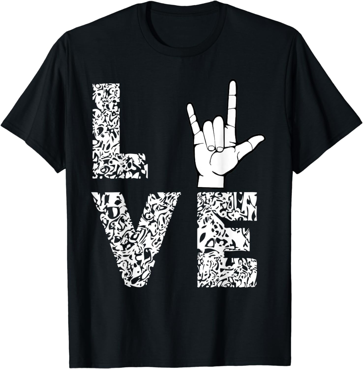 ASL American Sign Languages Deaf Languages Hand T-Shirt - Walmart.com