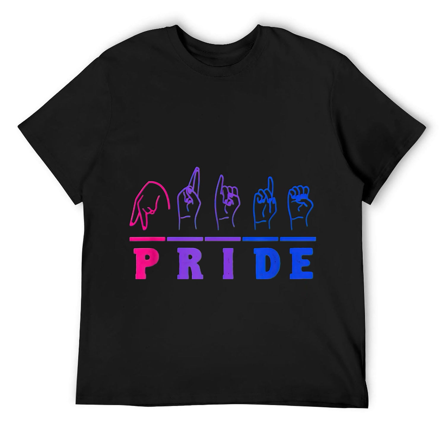 ASL Bi Pride Month Bisexual Flag Sign Language Hand LGBTQ T-Shirt ...