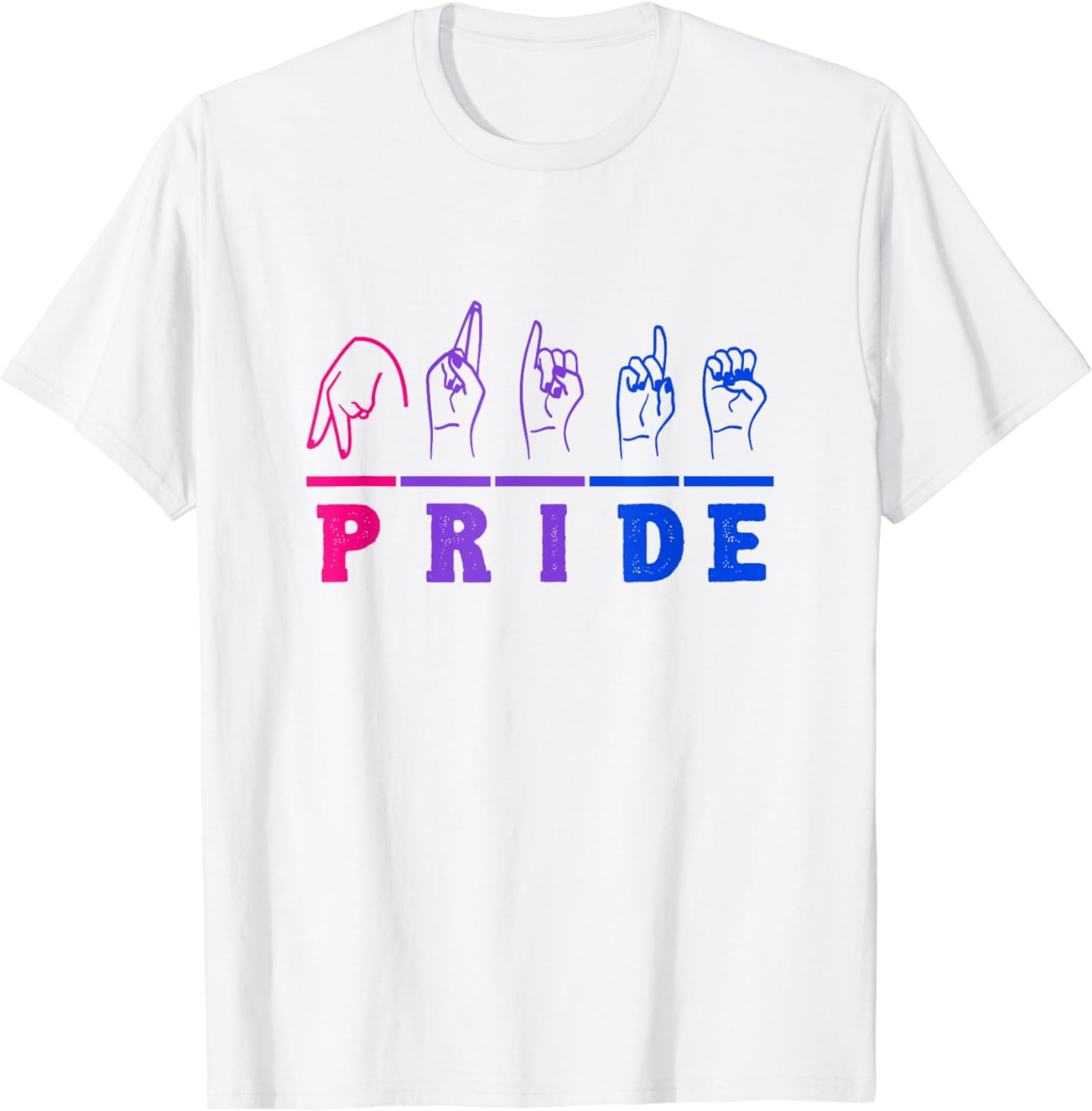 ASL Bi Pride Month Bisexual Flag Sign Language Hand LGBTQ T-Shirt ...
