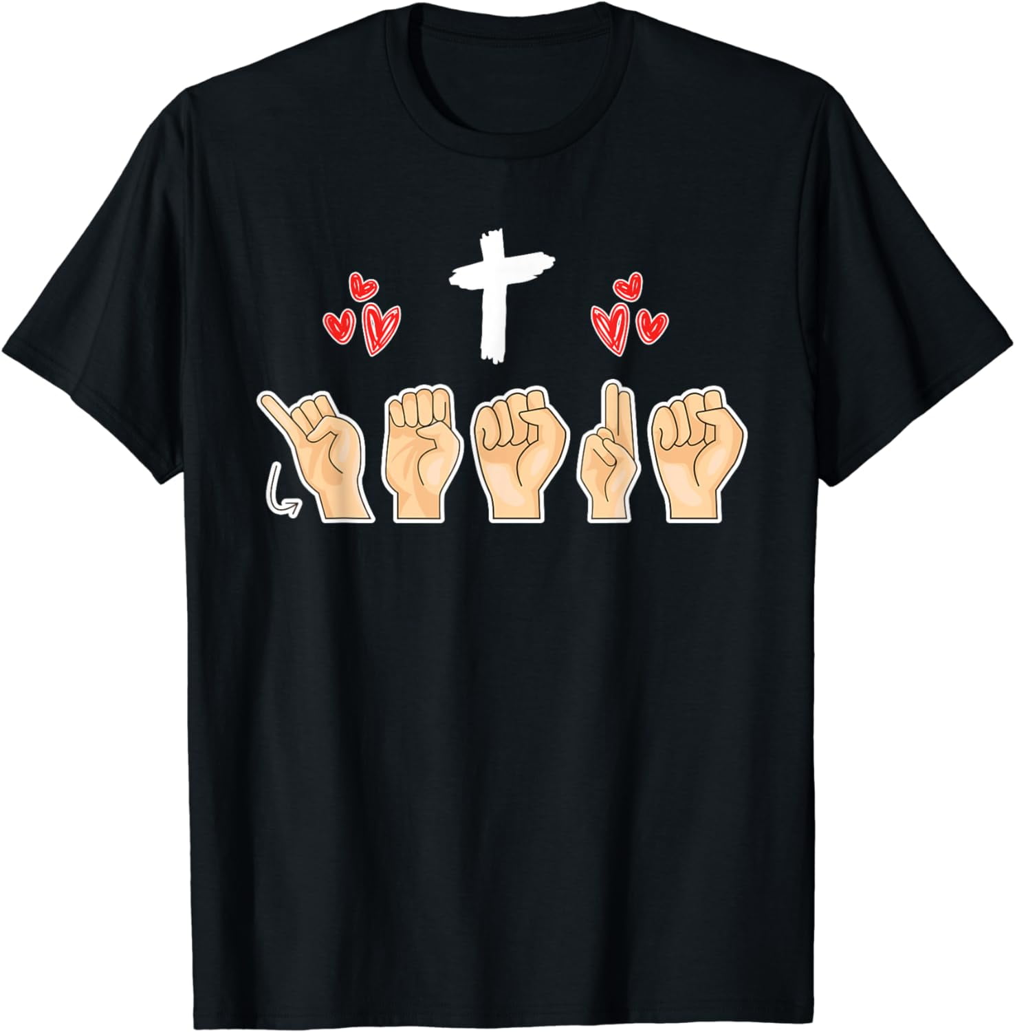 ASL Deaf Christian Faith American Sign Language T-Shirt - Walmart.com
