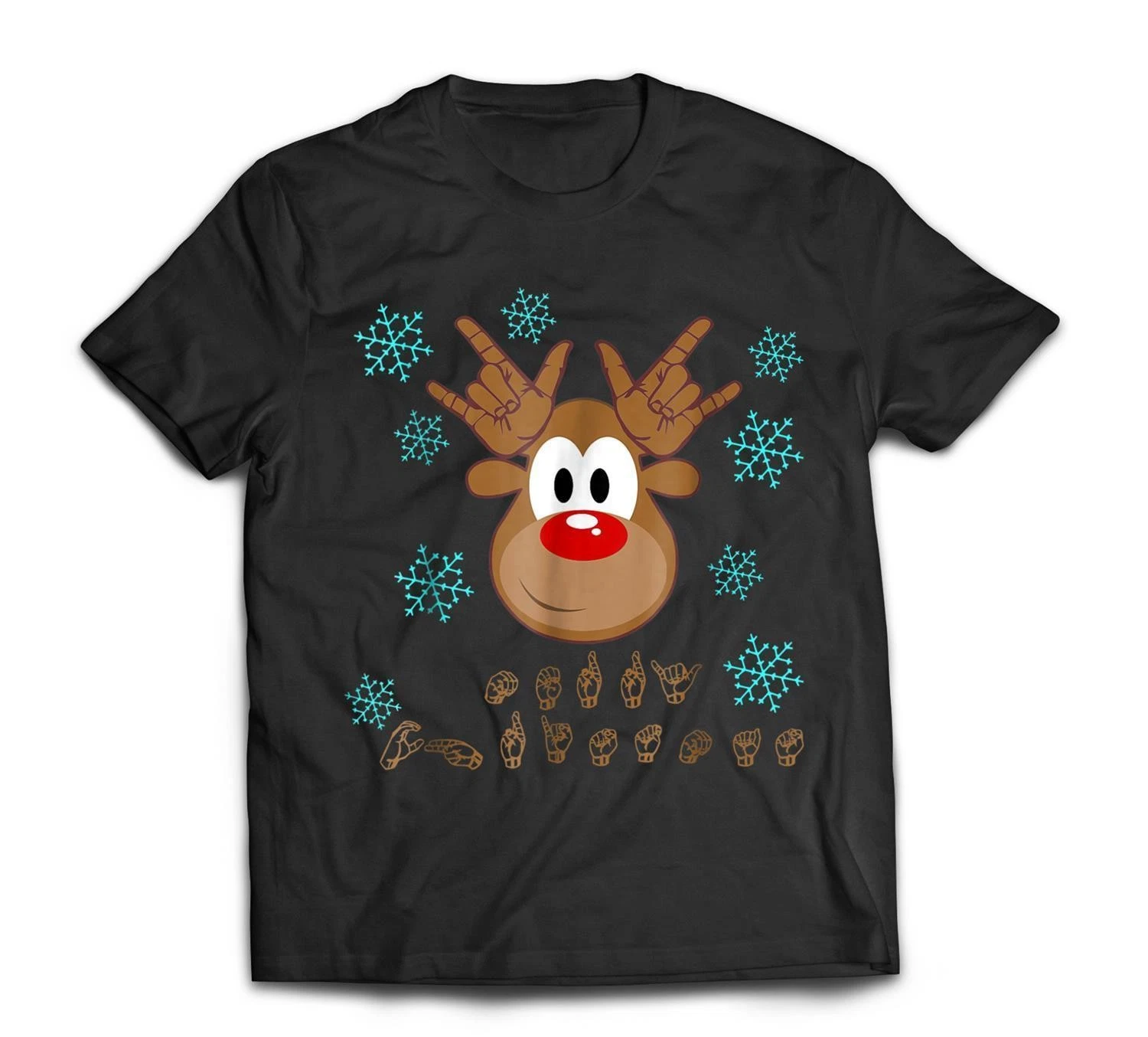 ASL Deaf Sign Language Reindeer Holiday Winter Fun Christmas Graphic ...