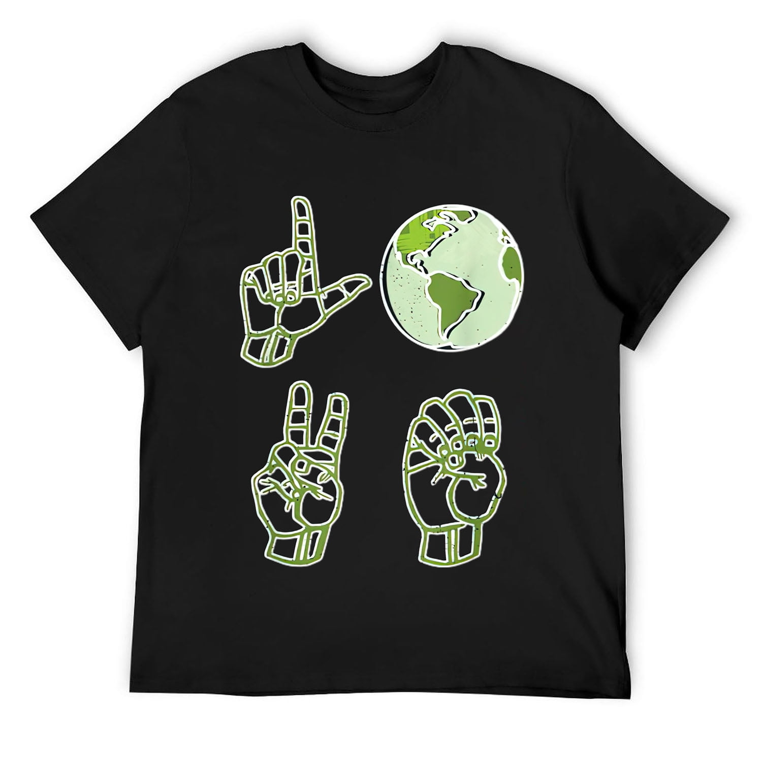 ASL Earth Day Love Environmentalist Sign Language Teacher T-Shirt ...