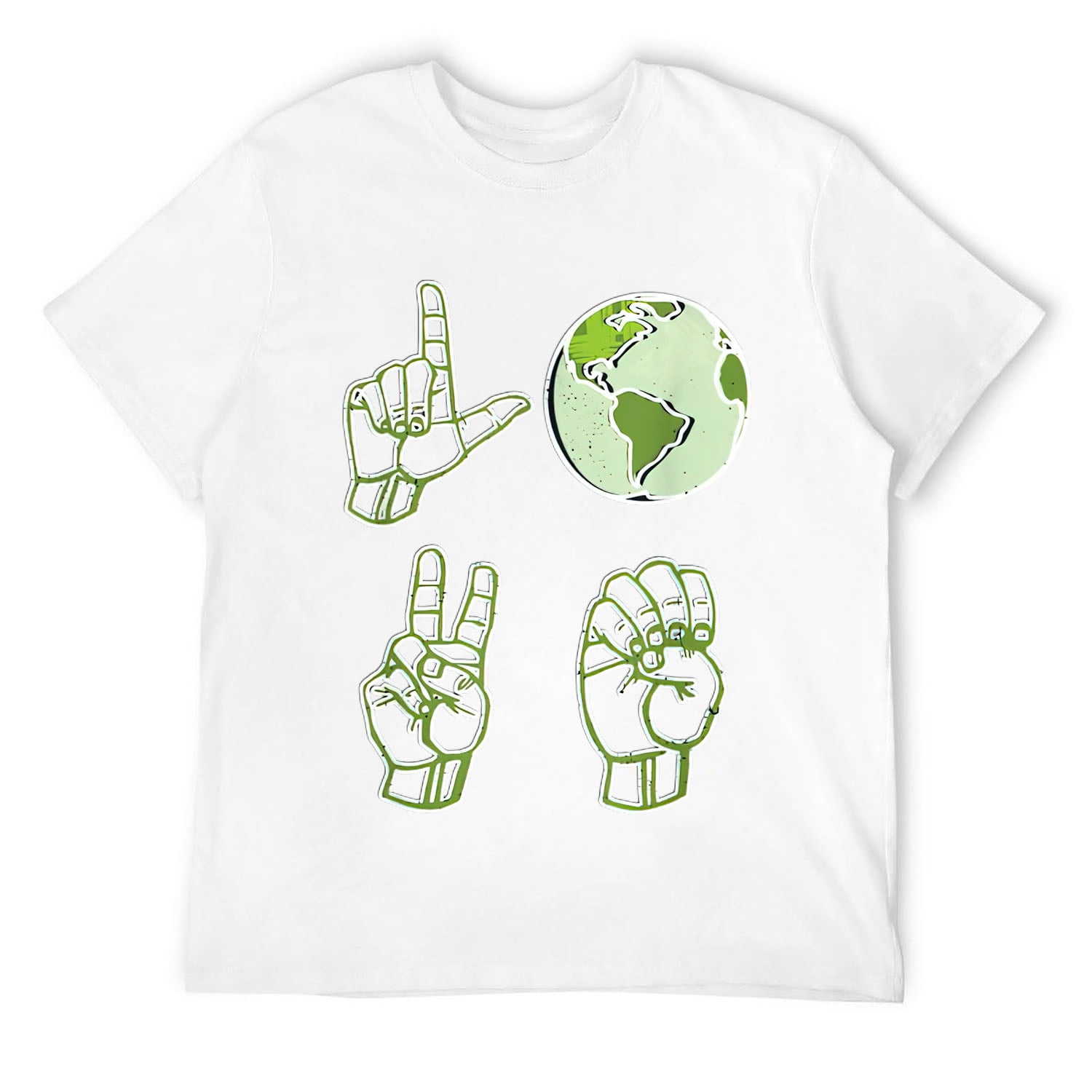 ASL Earth Day Love Environmentalist Sign Language Teacher T-Shirt ...