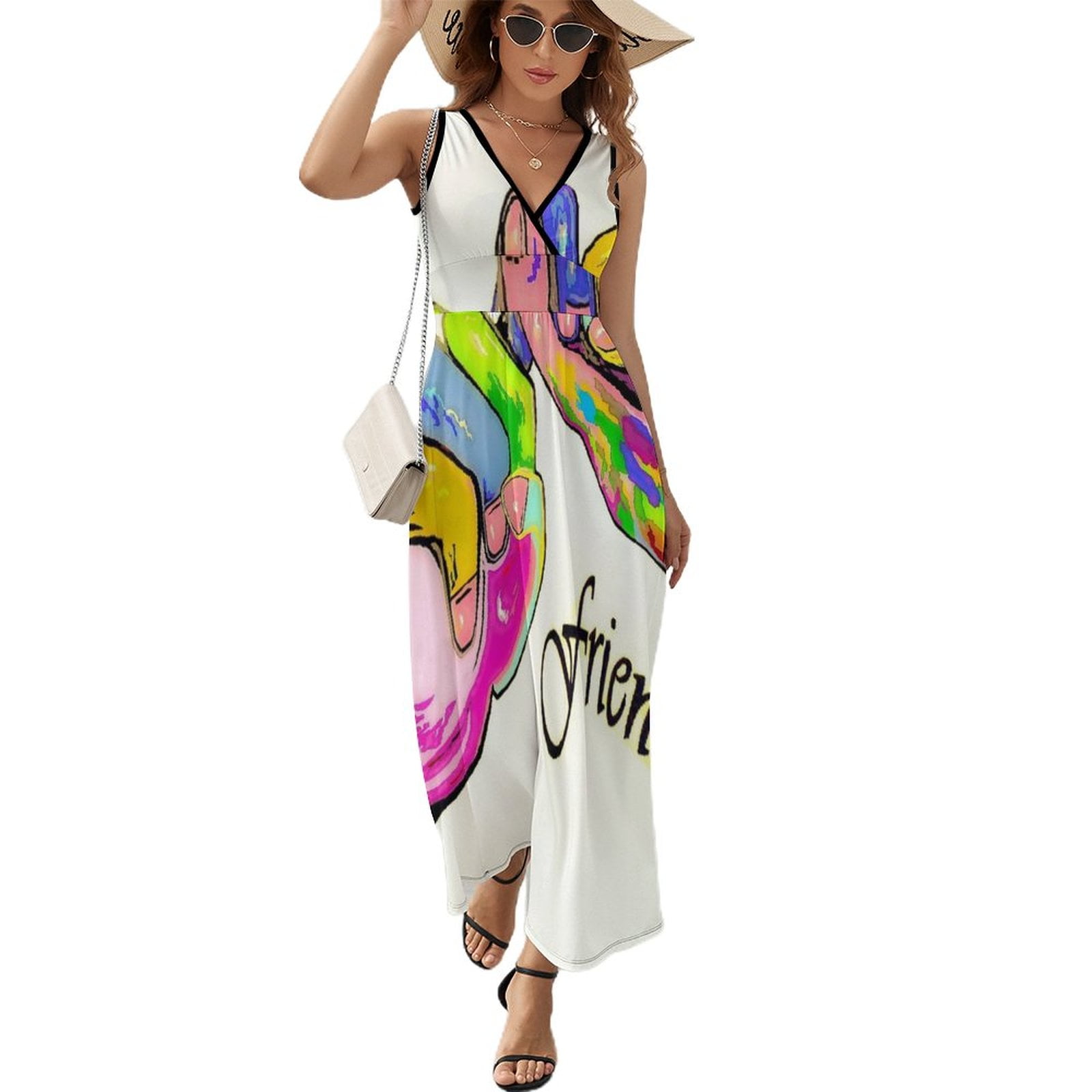 ASL Friend Bright Colors Sleeveless Dress women party dresses woman ...