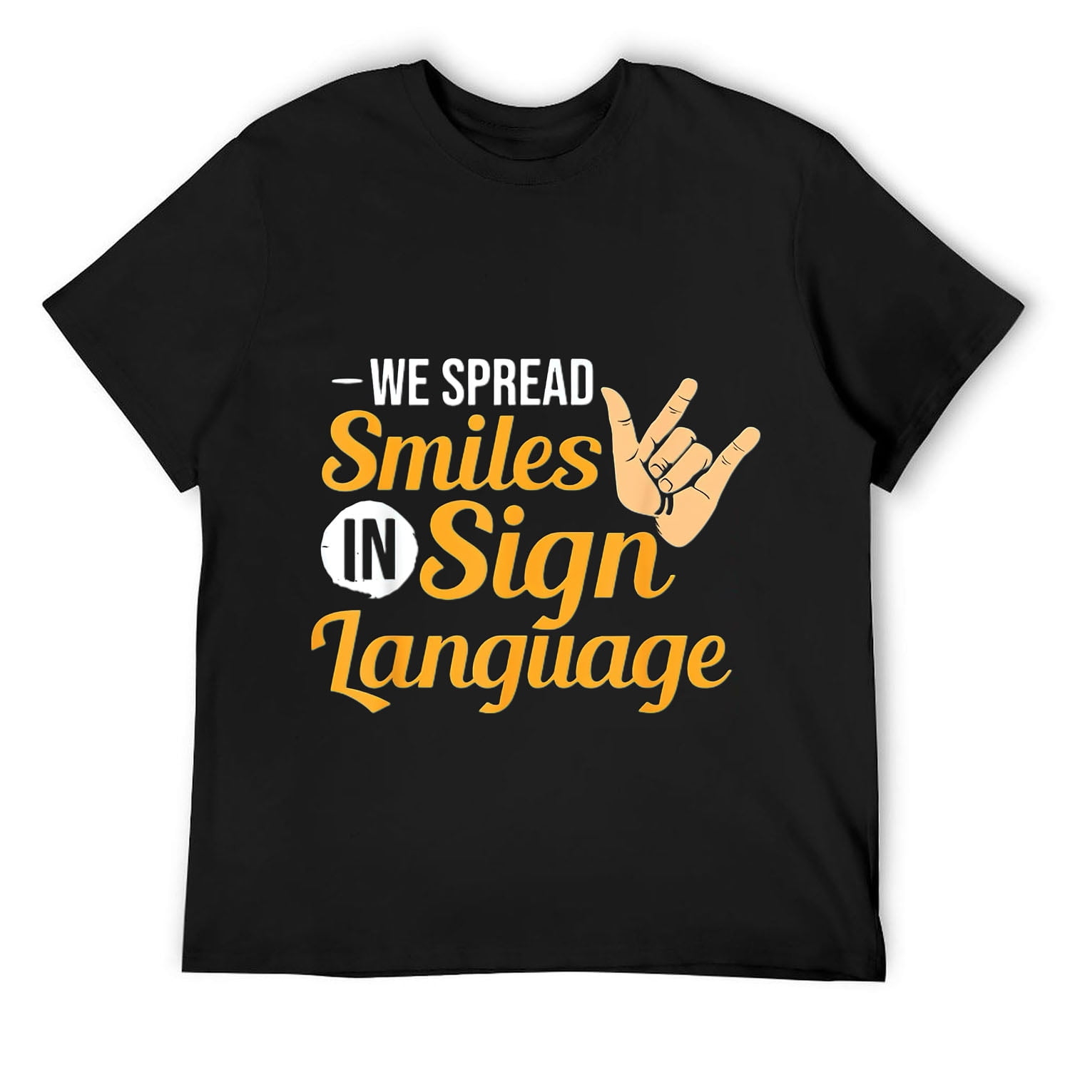 ASL Hand American Sign Language Deaf People Deaf Awareness T-Shirt ...