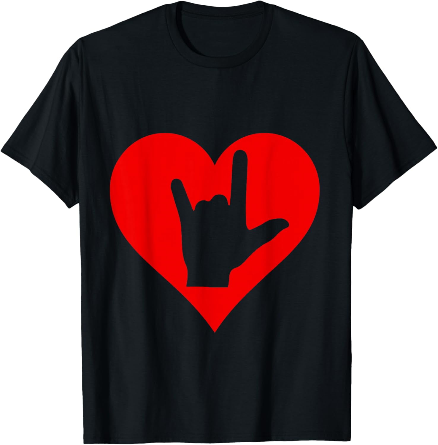 ASL Heart American Sign Languages Day Hand Talking T-Shirt - Walmart.com