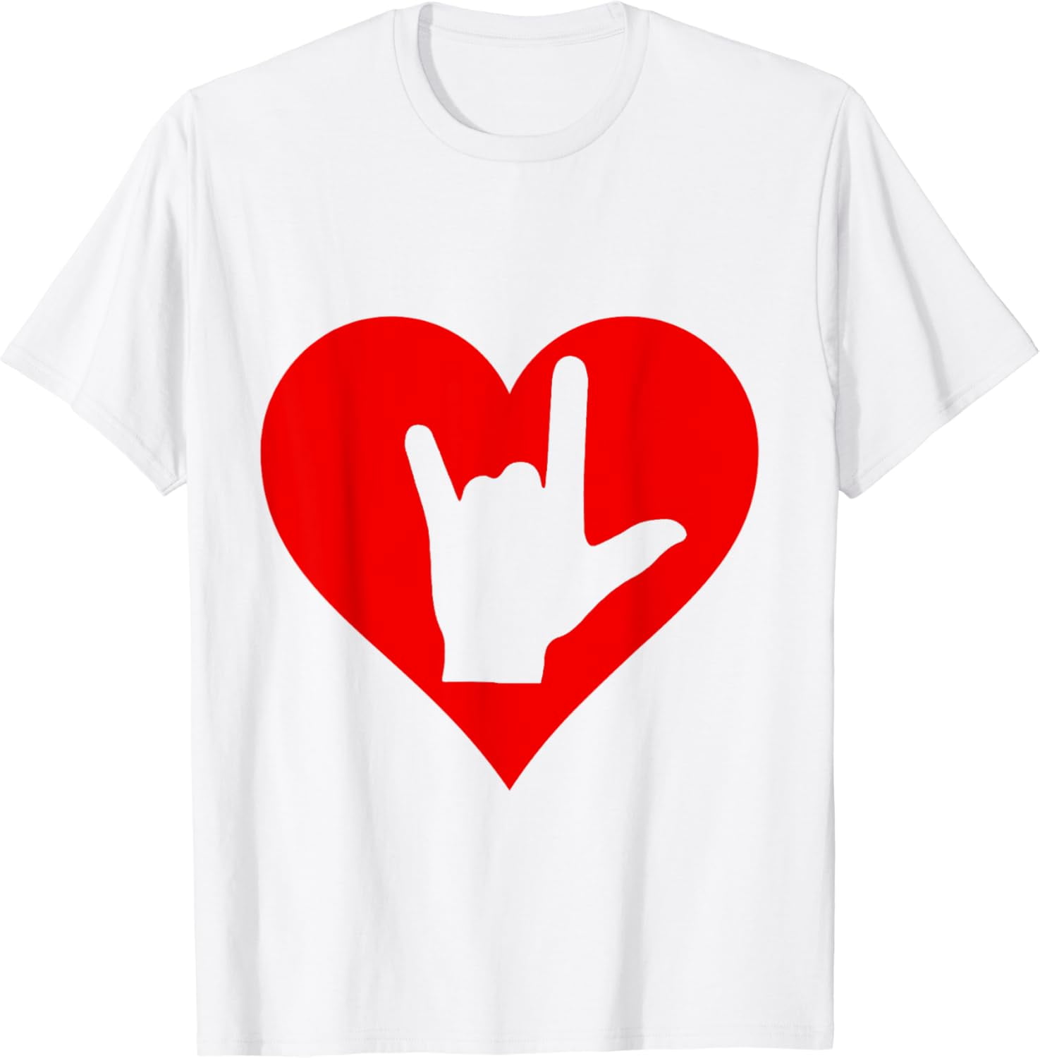 ASL Heart American Sign Languages Day Hand Talking T-Shirt - Walmart.com