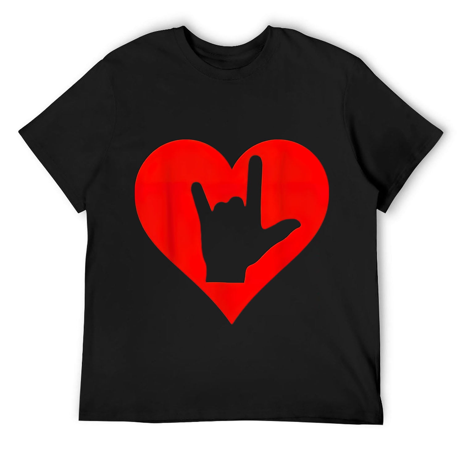 ASL Heart American Sign Languages Day Hand Talking T-Shirt - Walmart.com