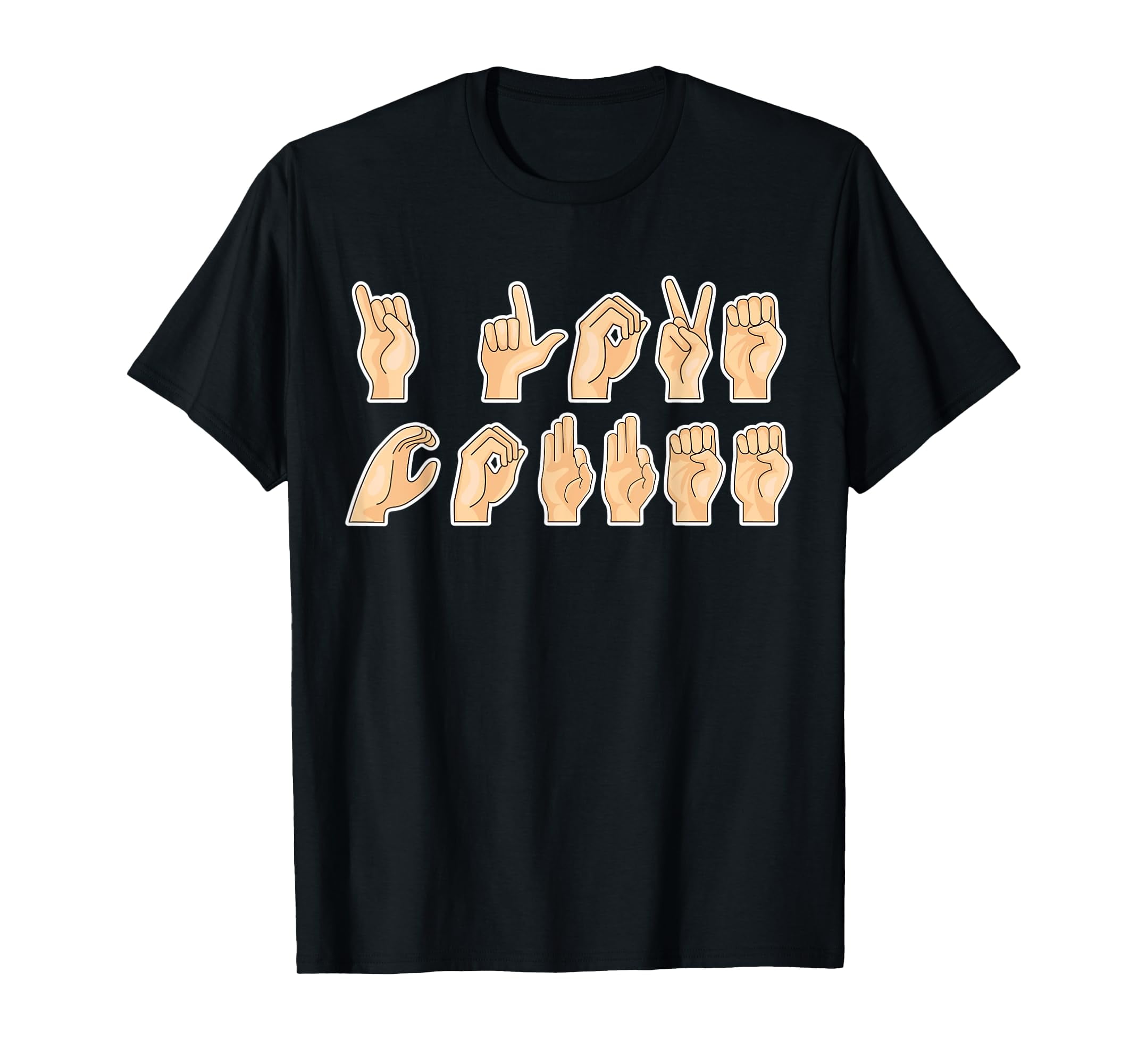 ASL I Love Coffee Caffeine American Sign Language Gift T-Shirt ...