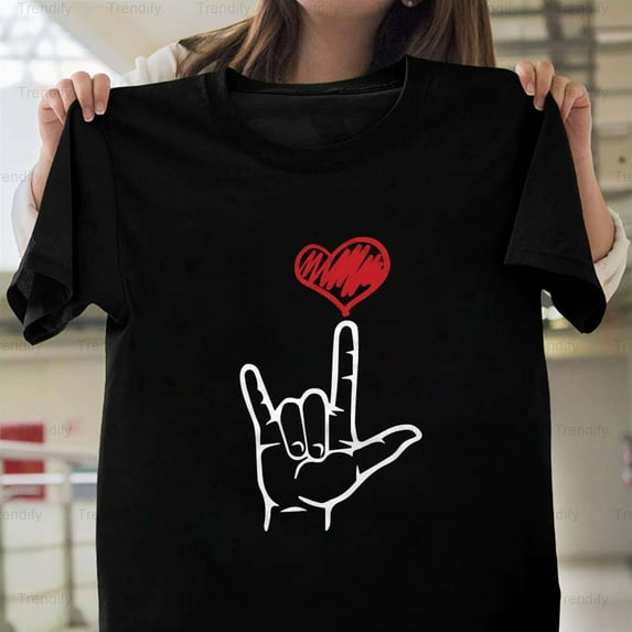 ASL I Love You Hand Heart American Sign Language Deaf Culture - Viral ...