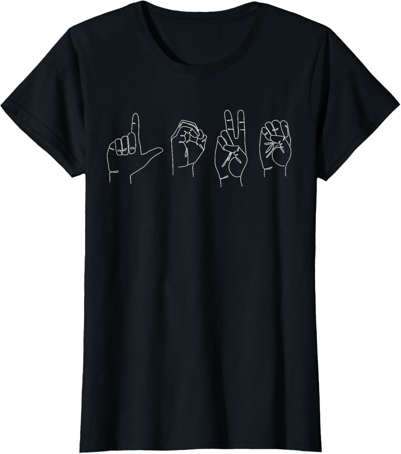 ASL I Love You Hand Heart American Sign Language Deaf Gifts T-Shirt ...