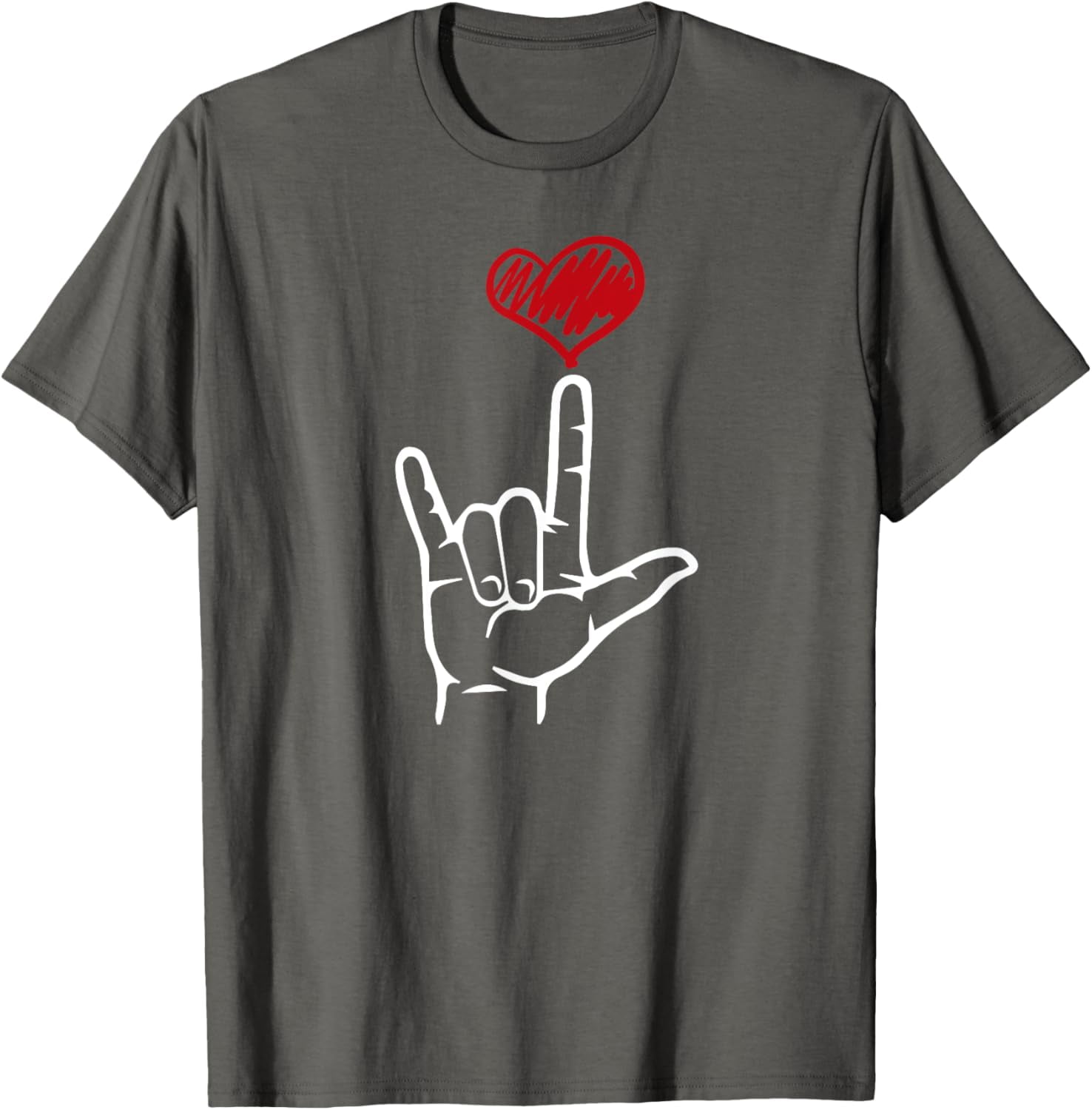 ASL I Love You Hand Heart American Sign Language T-Shirt100% cotton ...