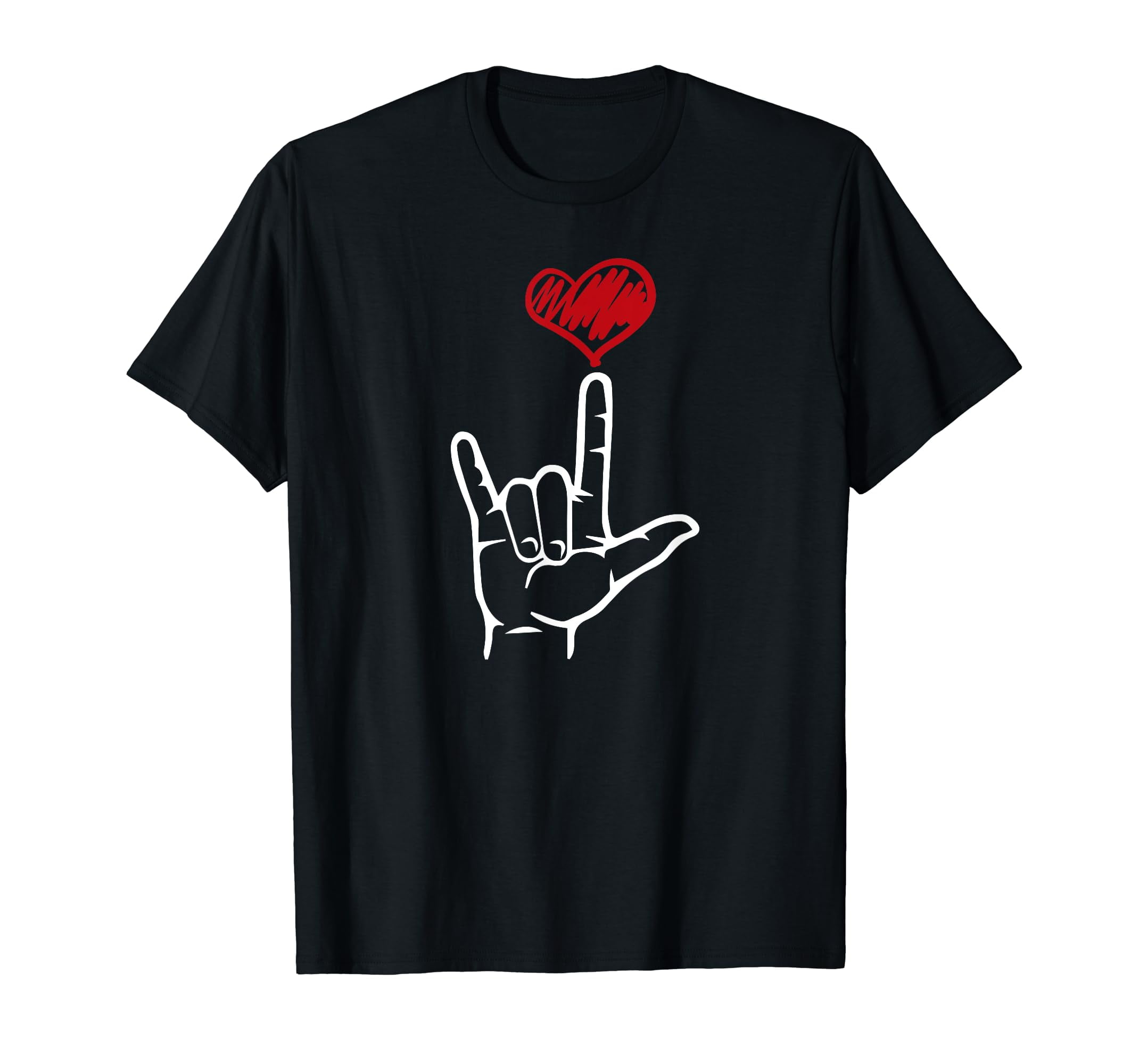 ASL I Love You Hand Heart American Sign Language T-Shirt - Walmart.com