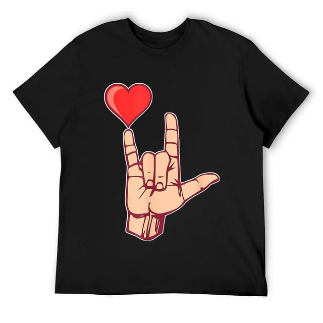 ASL I, Love, You Hand Sign Language Heart Valentines Day T-Shirt ...