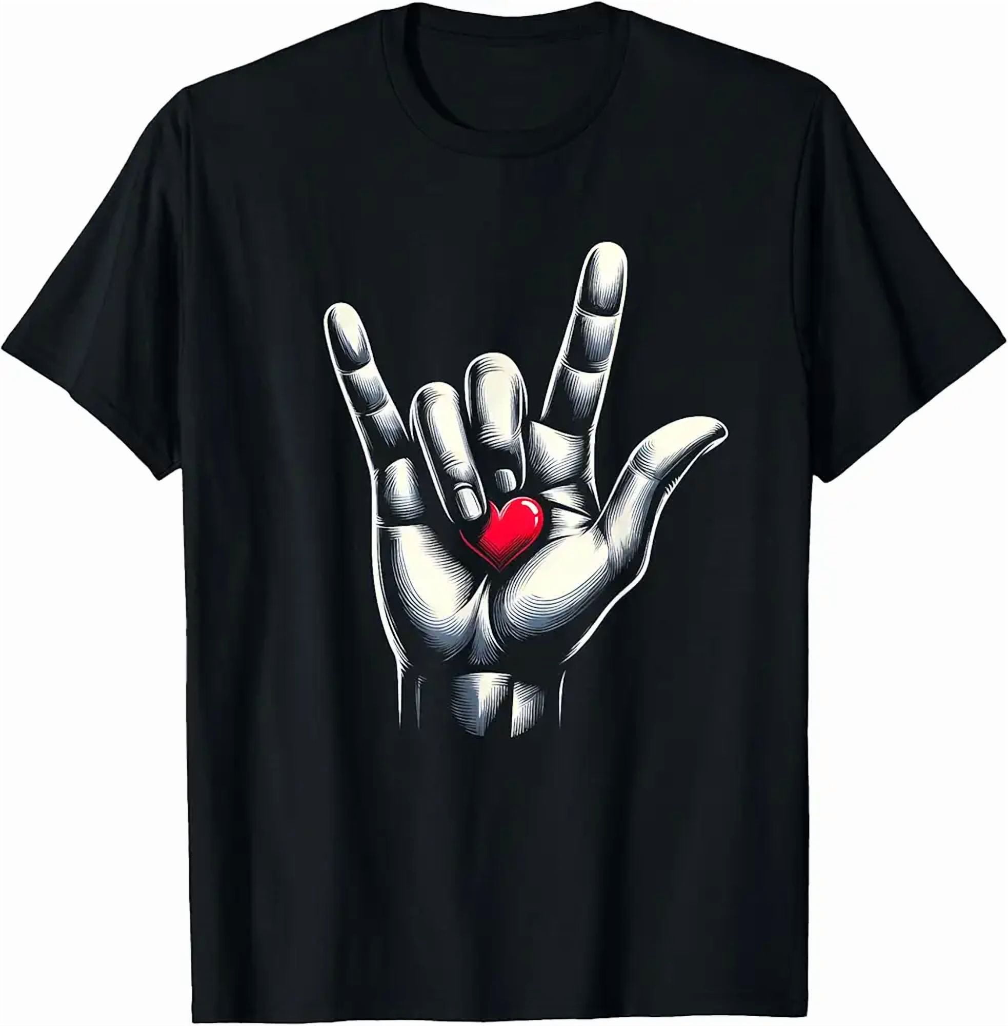 ASL I Love You Hand Sign Language Kind Heartfelt Message Unisex T-Shirt ...