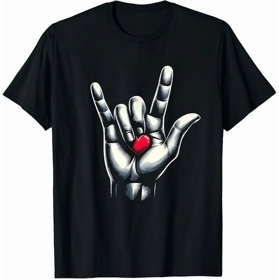 ASL I Love You Hand Sign Language Kind Heartfelt Message Unisex T-Shirt ...