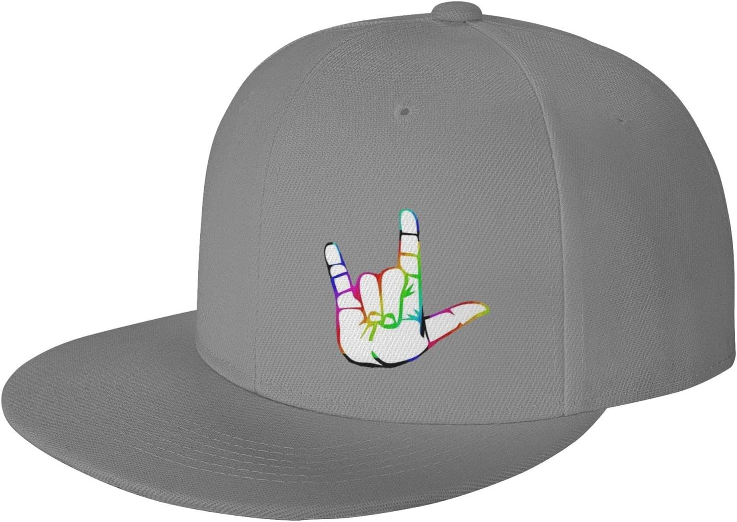 ASL I Love You Sign Language Baseball Cap Flat Bill Hip Hop Style ...