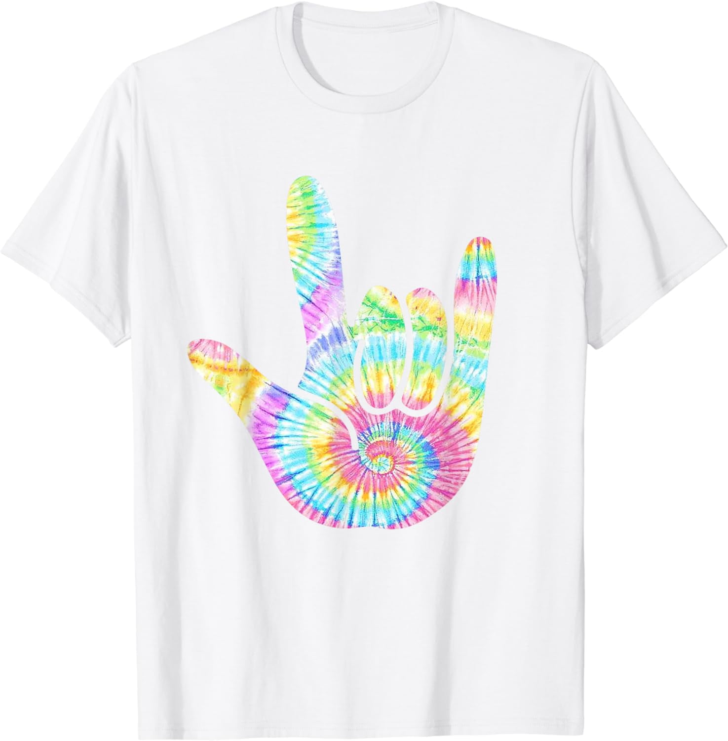 ASL I Love You Tie Dye Sign Language T-Shirt - Walmart.com