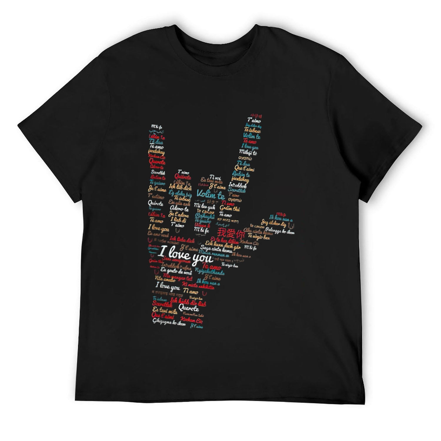 ASL I love you in different languages ASL Love sign T-Shirt - Walmart.com