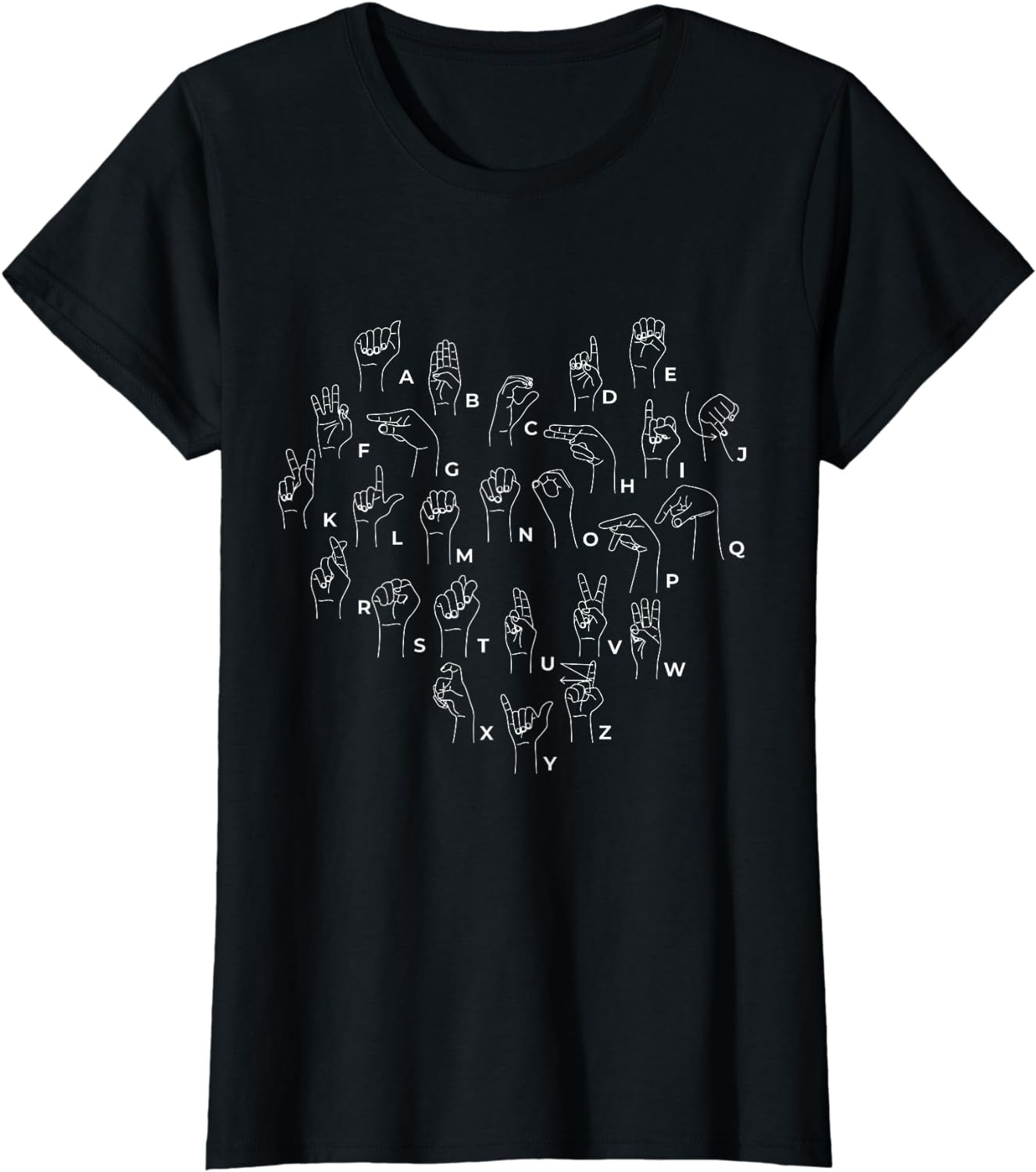ASL ILY Heart Sign Language Interpreter Deaf ASL Teacher T-Shirt ...