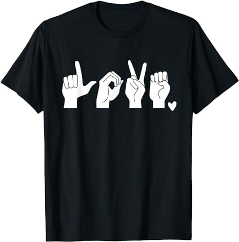 ASL Love American Sign Language T-Shirt - Walmart.com