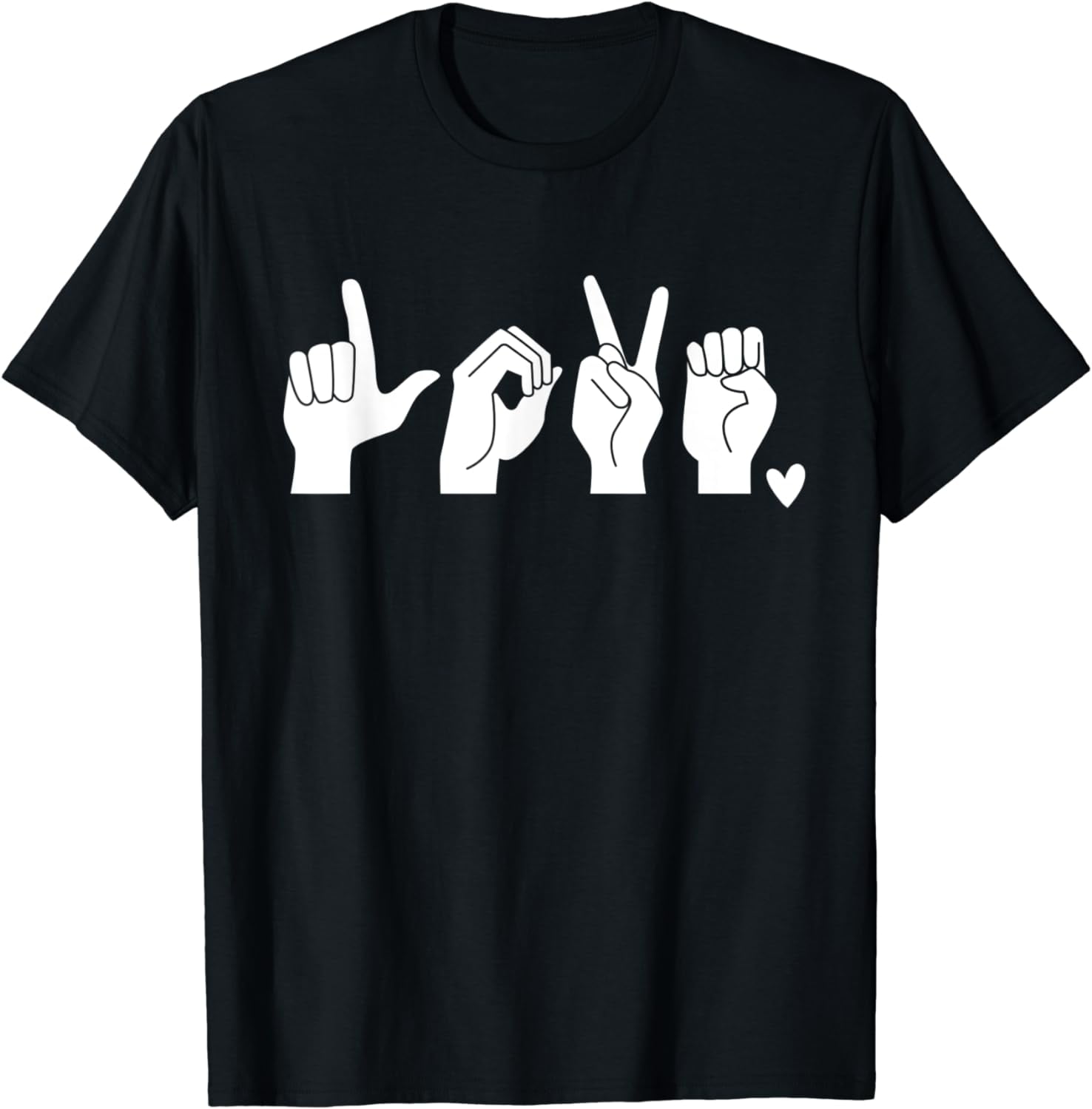 ASL Love American Sign Language T-Shirt - Walmart.com