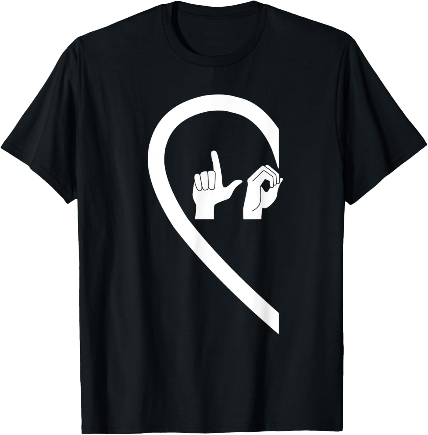 ASL Love Heart Left Side American Sign Language T-Shirt - Walmart.com