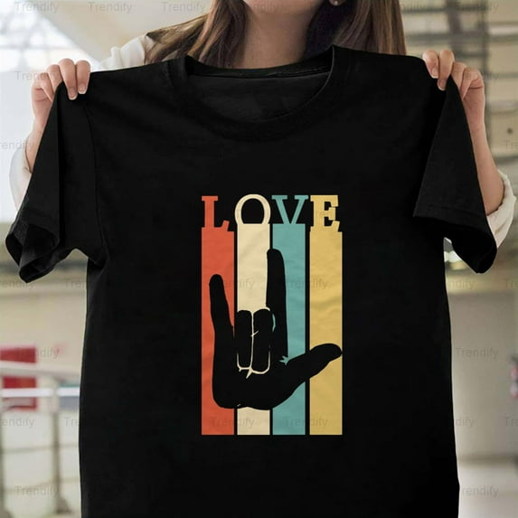 ASL Love Sign Language American Deaf Culture Graphic Design H27664 T ...