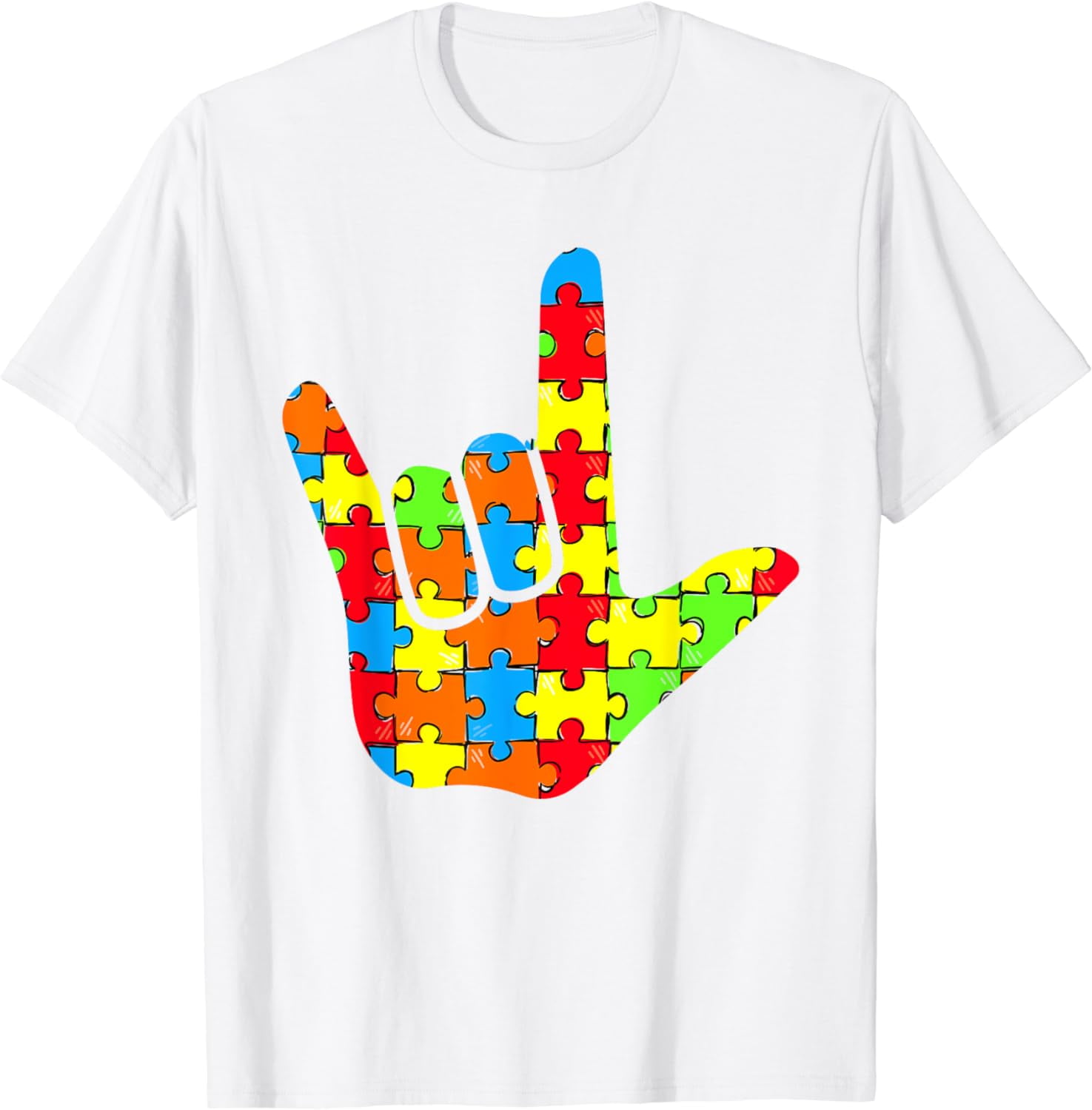 ASL Love Sign Language Autism Gift Awareness Support T-Shirt - Walmart.com