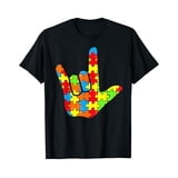 ASL Love Sign Language Autism Gift Awareness Support T-Shirt - Walmart.com