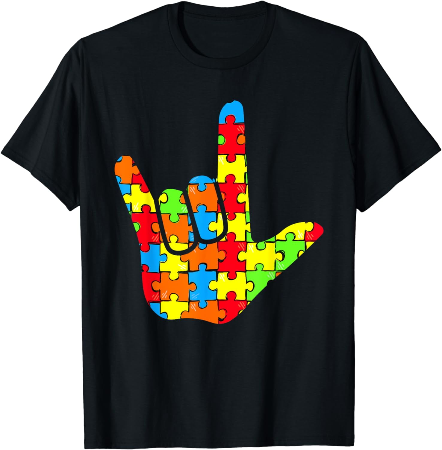 ASL Love Sign Language Autism Gift Awareness Support T-Shirt - Walmart.com