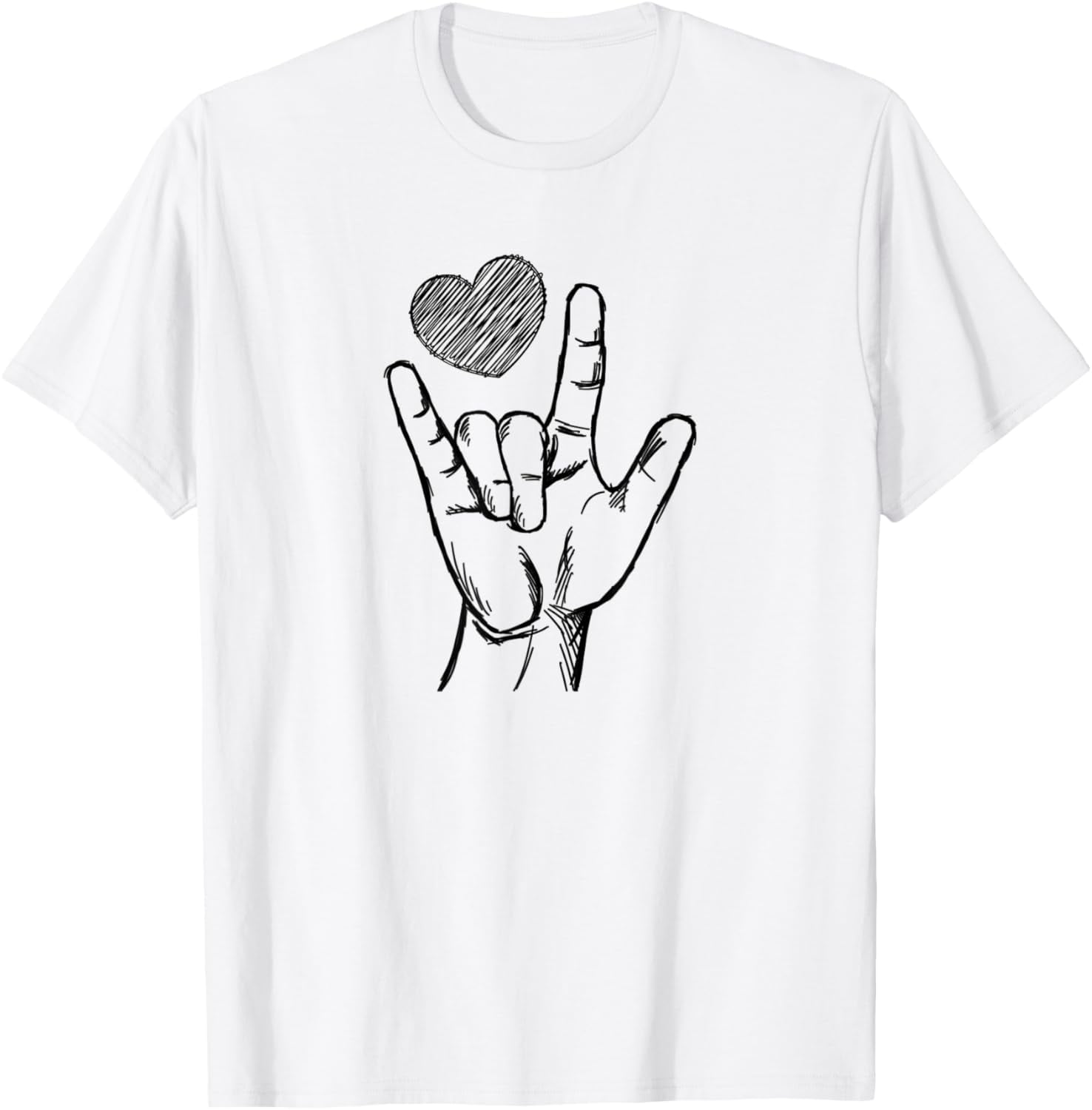 ASL Love Sign Language Heart Valentine's Day Gift T-Shirt - Walmart.com