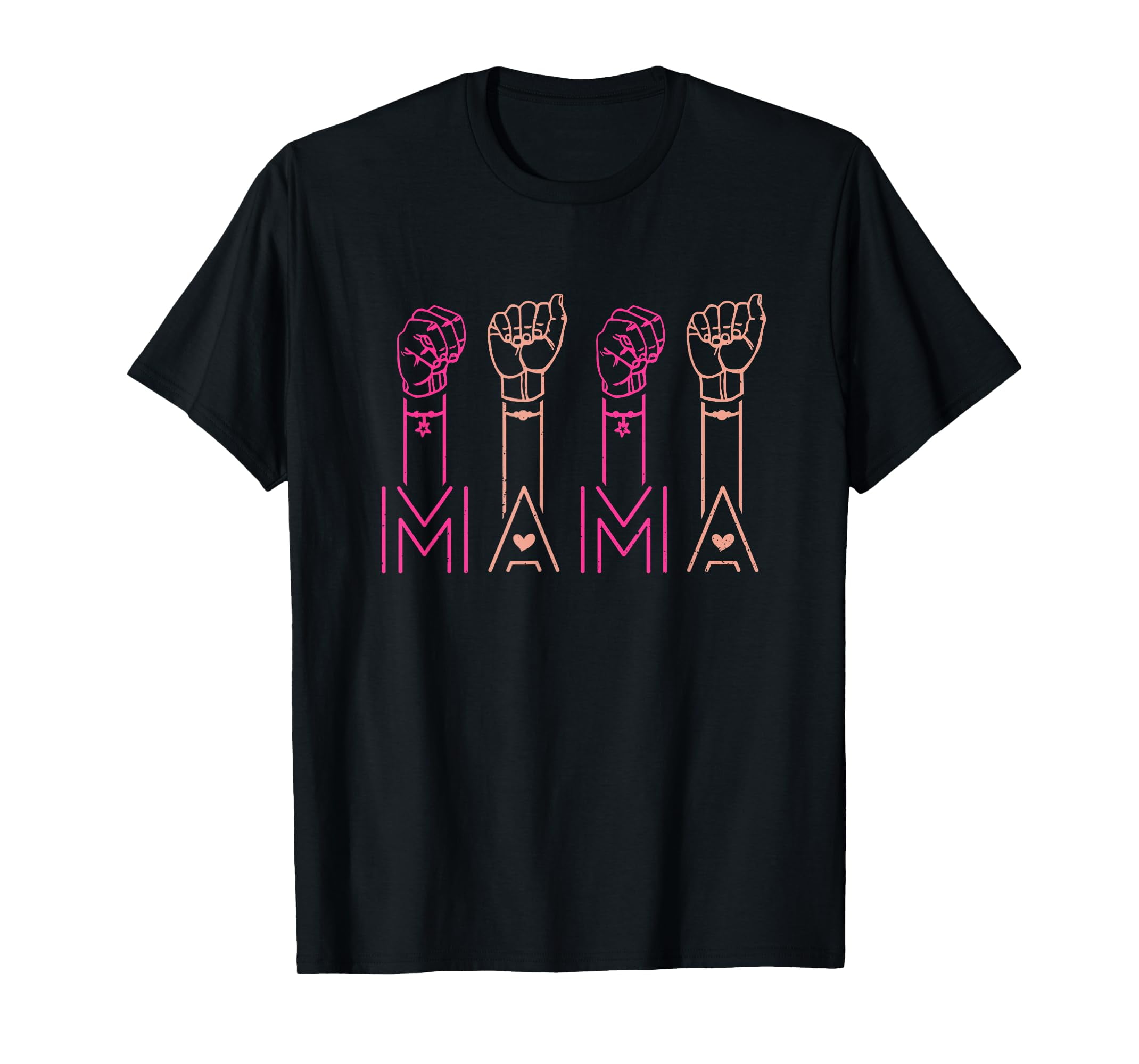 ASL Mama American Sign Language Deaf Awareness Support T-Shirt ...