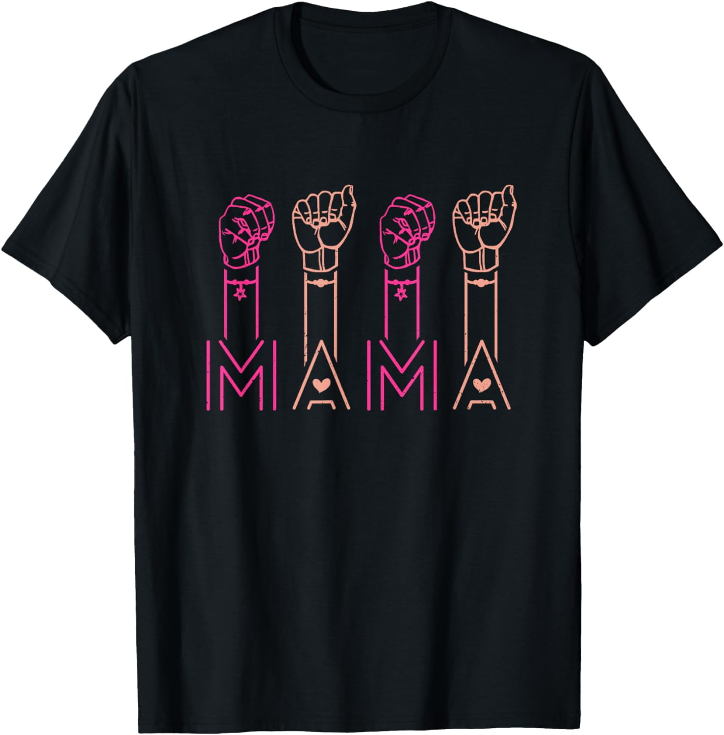 ASL Mama American Sign Language Deaf Awareness Support T-Shirt ...