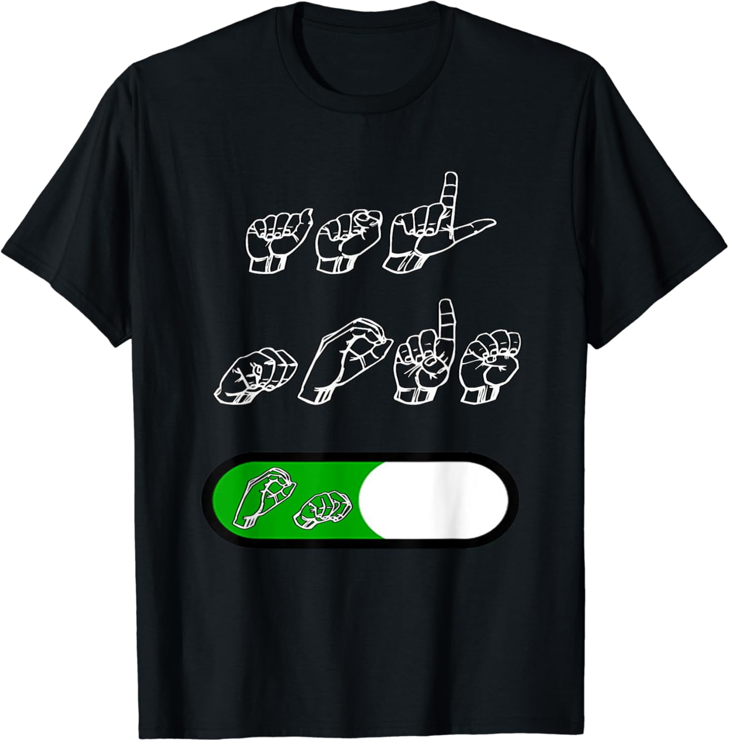 ASL Mode On American Sign Language Gift T-Shirt - Walmart.com