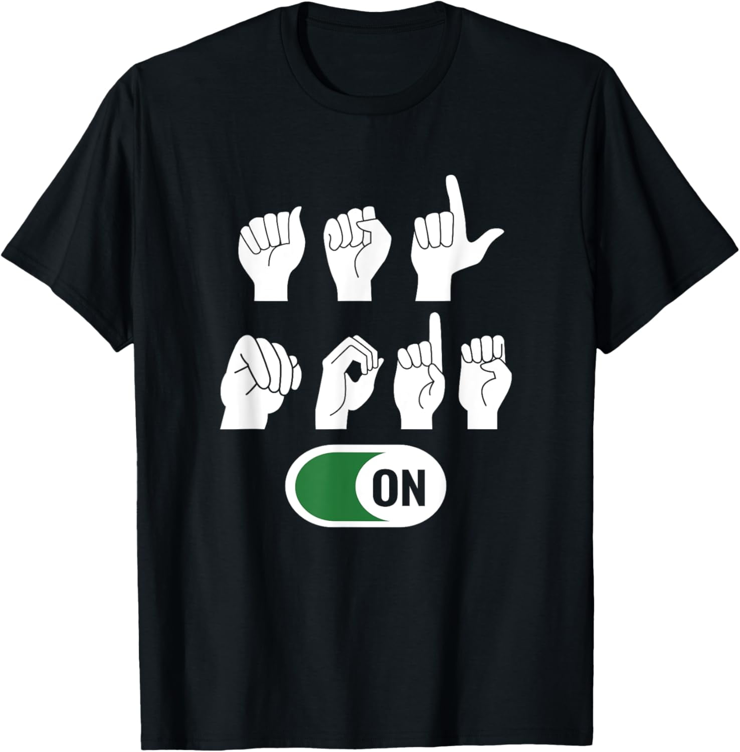 ASL Mode on American Sign Language T-Shirt - Walmart.com