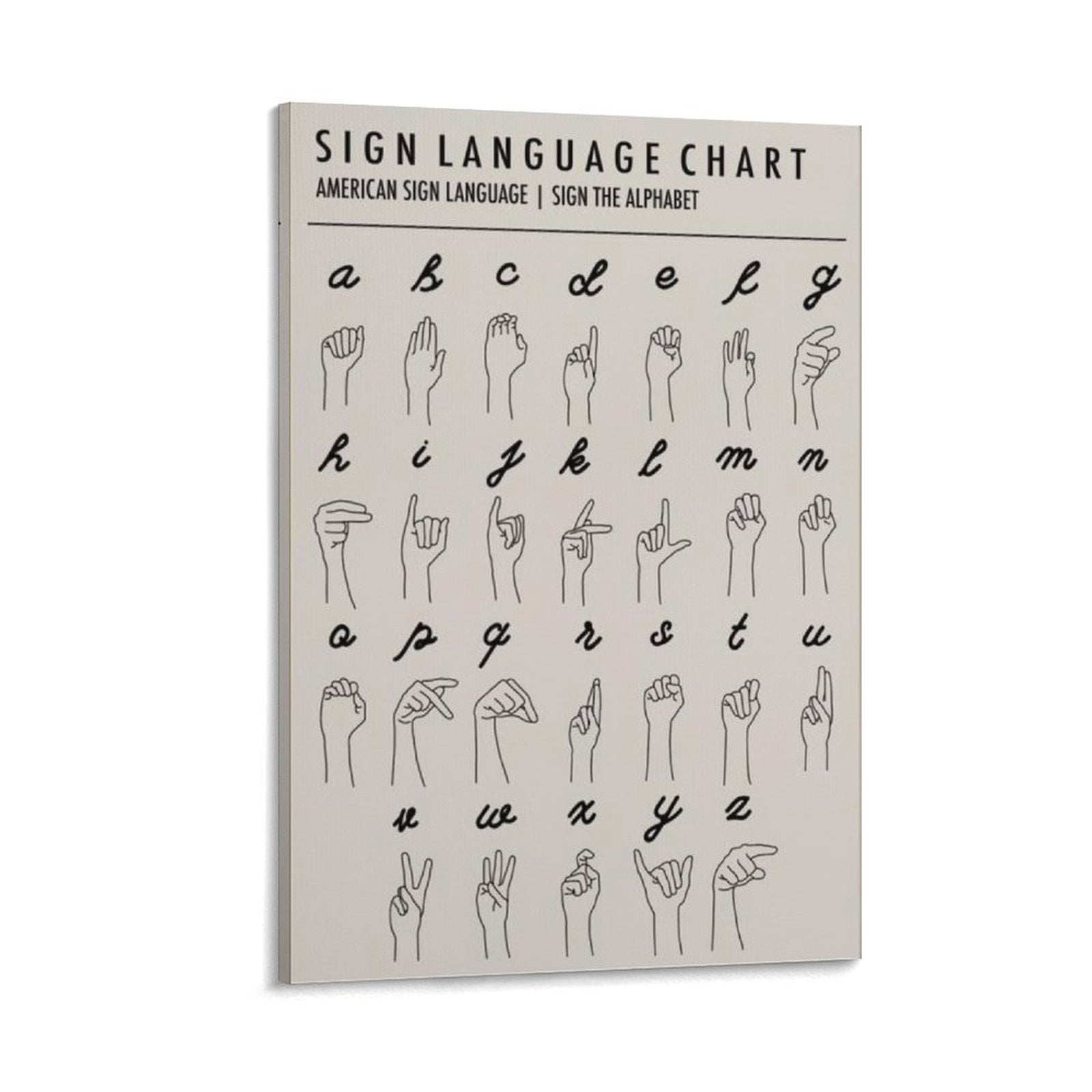 ASL Poster American Sign Language Alphabet Chart Boho Classroom Decor ...