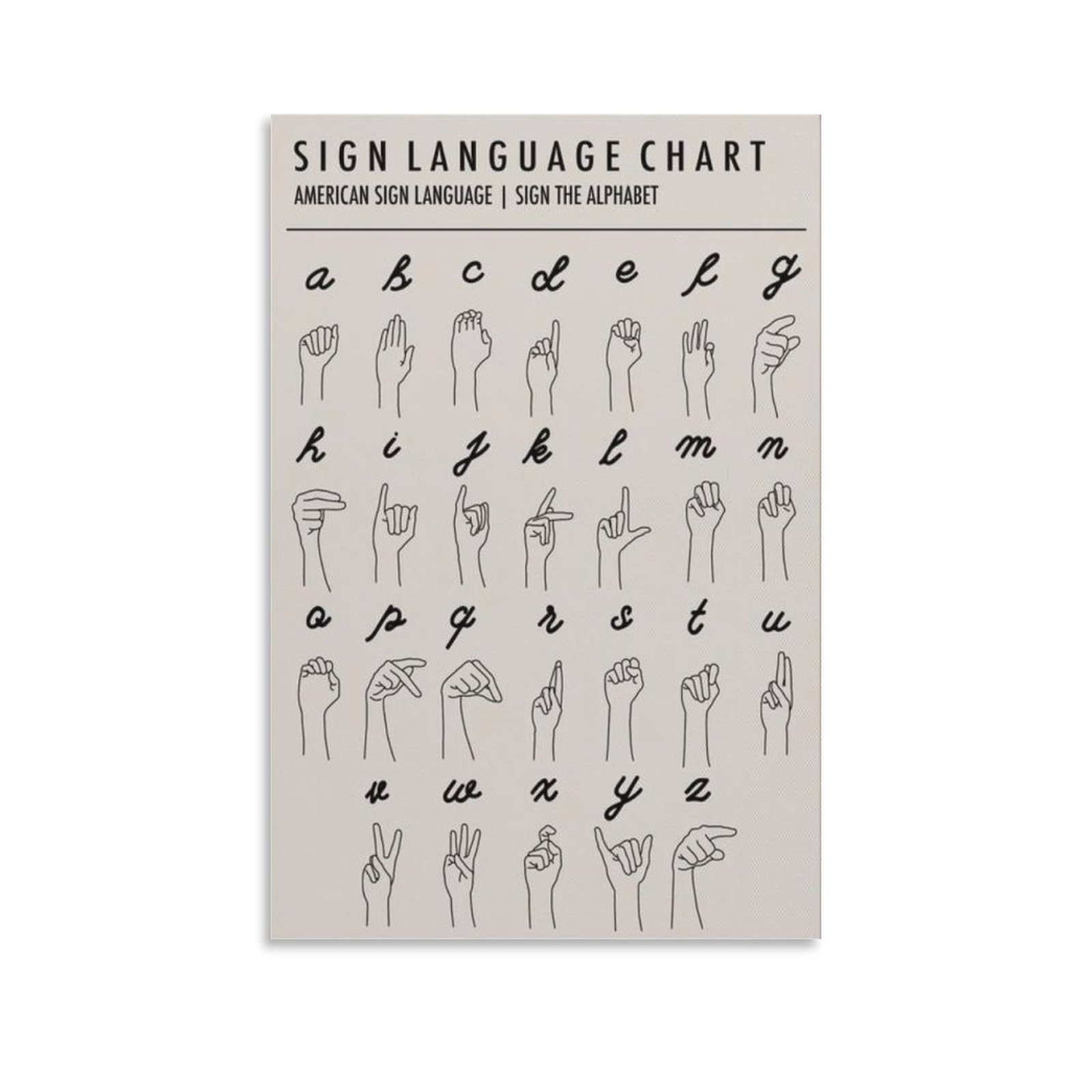 ASL Poster American Sign Language Alphabet Chart Boho Classroom Decor ...