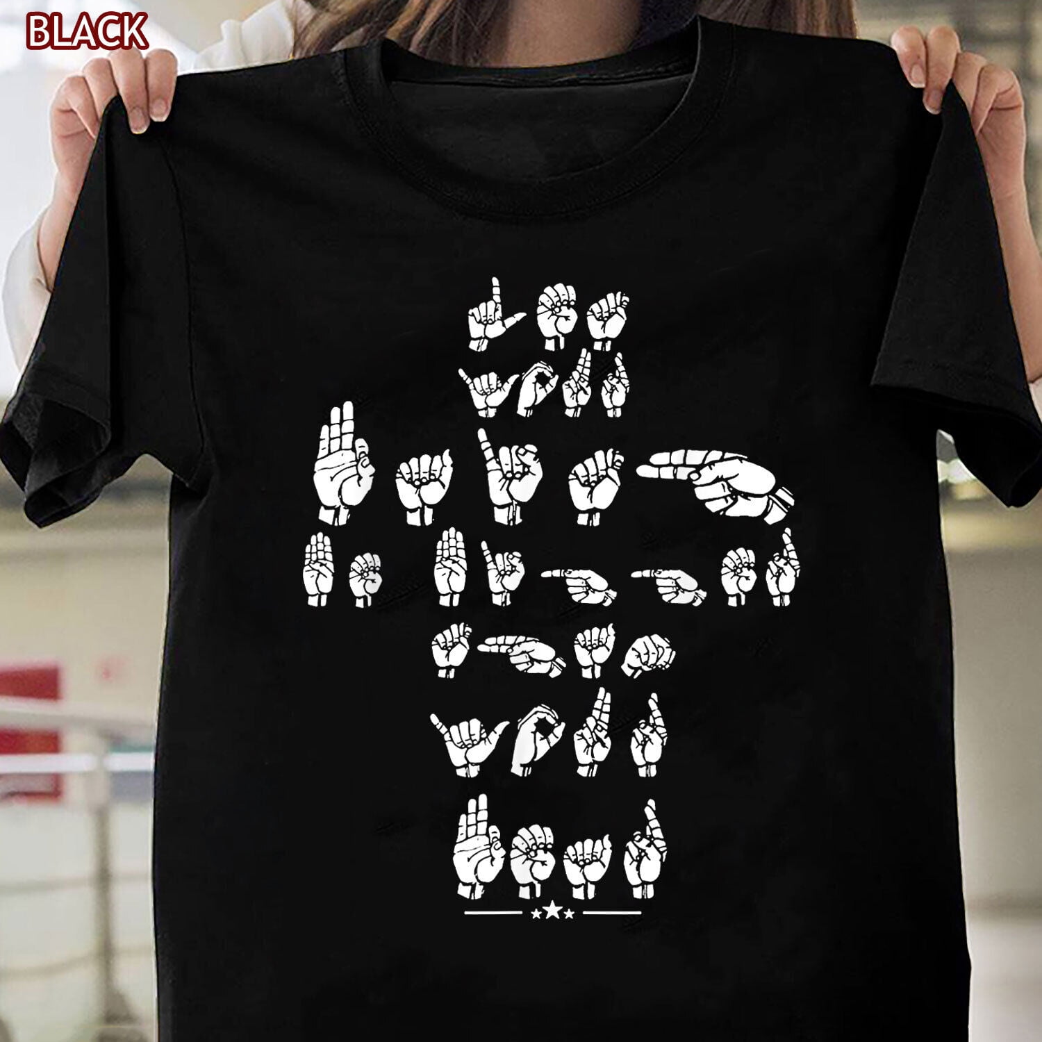 ASL Quote T-Shirt Let Your Faith Be Bigger Than Your Fear for ASL Lovers - Walmart.com