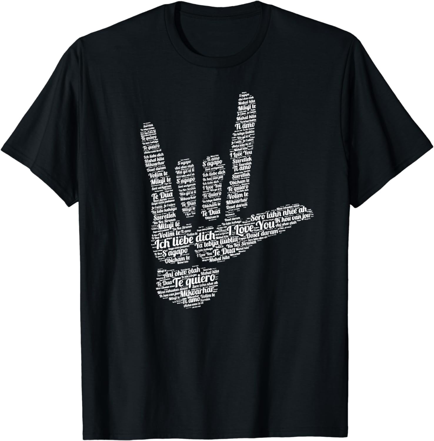 ASL Sign, I Love You in 40 Different Languages, ASL T-Shirt - Walmart.com