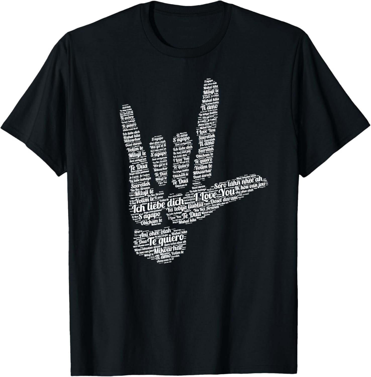 ASL Sign, I Love You in 40 Different Languages, ASL T-Shirt - Walmart.com