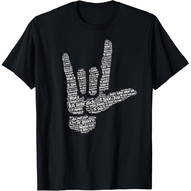 ASL Sign, I Love You in 40 Different Languages, ASL T-Shirt - Walmart.com