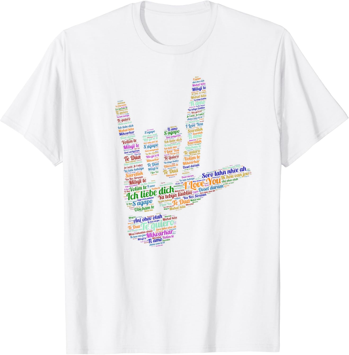 ASL Sign, I Love You in 40 Different Languages, ASL T-Shirt - Walmart.com